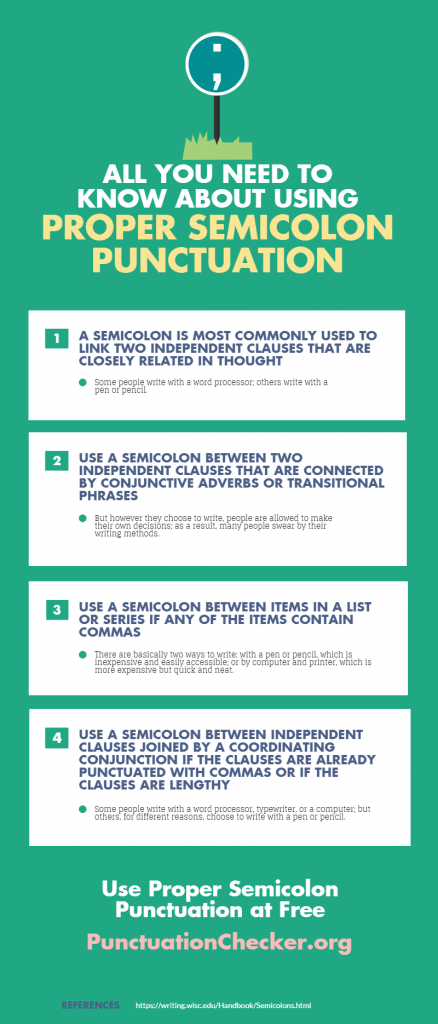 Proper Semicolon Punctuation | Infographic Portal