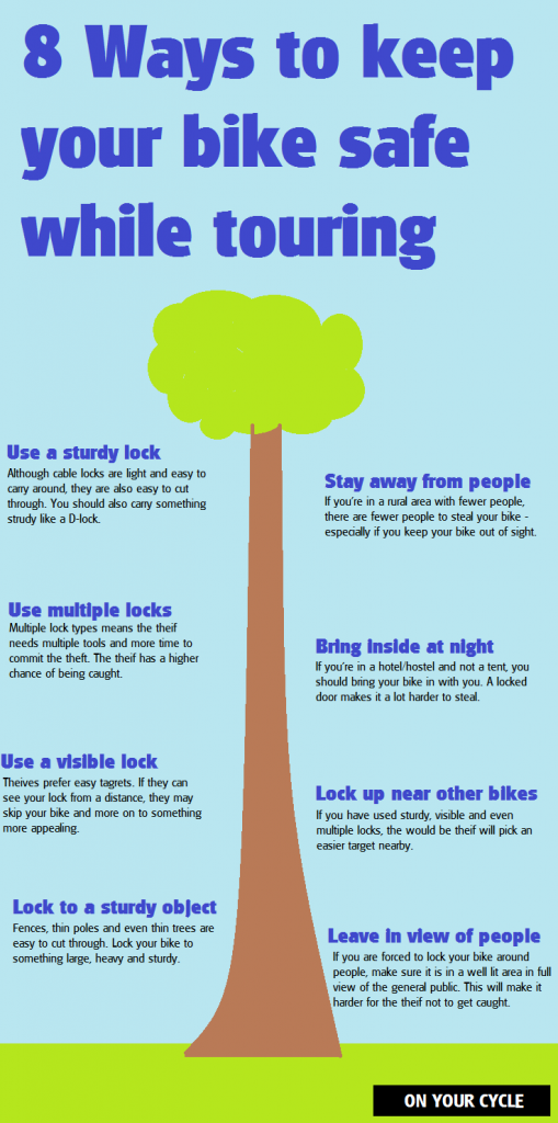 8 Ways to keep your bike safe while touring | Infographic Portal